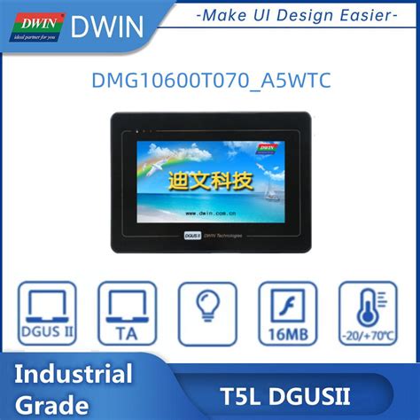 Dwin 7 Inch Can LCD Display 1024 600 Touch Screen Monitor IP65 Uart LCM Touch Panel And LCD