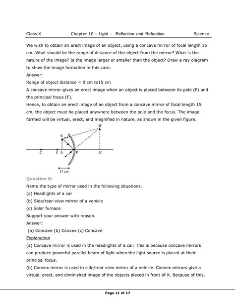Class 10th Science Light Reflection And Refraction Ncert Solution Cbse 2023