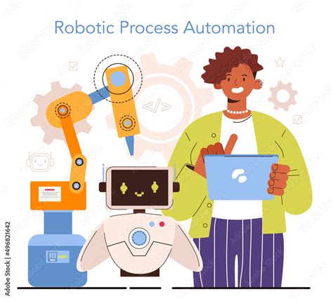 Diverse Women In Ai And Stem Concept Robotic Process Automation Stock Vector Adobe Stock