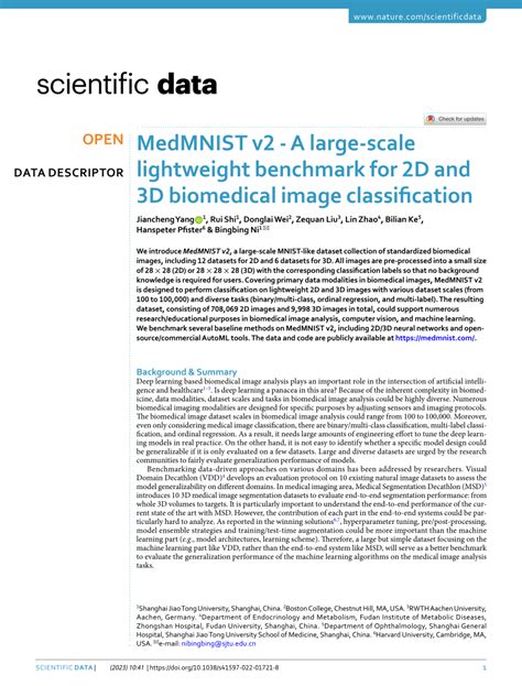 Pdf Medmnist V2 A Large Scale Lightweight Benchmark For 2d And 3d Biomedical Image