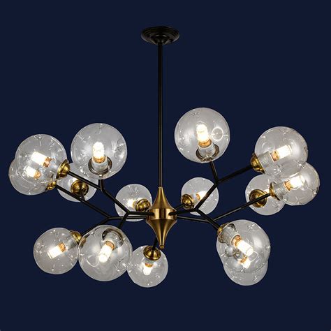 Купити Люстра з прозорими плафонами кулями 756pr0030 15 Bk Cl ціна 6600 грн Prom Ua Id