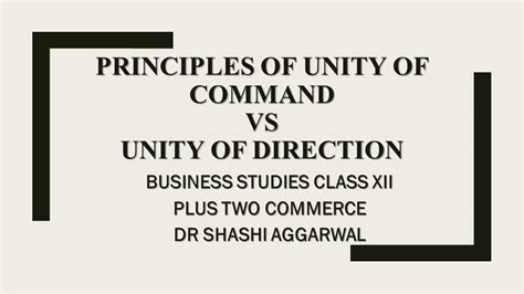 Principles Of Unity Of Command Vs Unity Of Direction Youtube