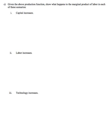 Solved Question 01 Consider The Following Production