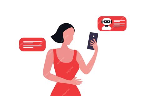Premium Vector Chatbot Technology Concept Woman Characters Chatting