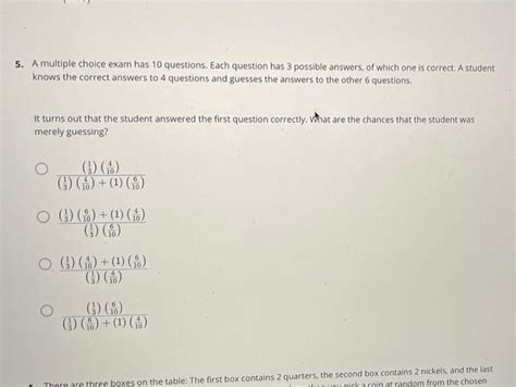 Solved 5 A Multiple Choice Exam Has 10 Questions Each Chegg