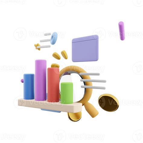 3d Rendering Marketing Research With Chart And A Magnifying Glass Icon 3d Render Magnifying