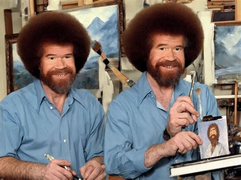Bob Ross Painting A Portrait Of Bob Ross Painting A Stable Diffusion