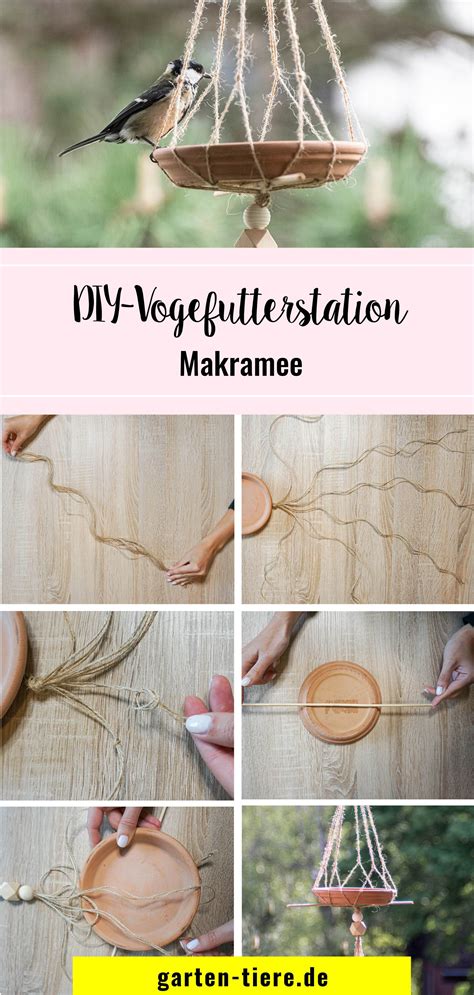 Makramee Vogelfutterspender Zum Aufhängen Diy Bastelideen Selber Machen Handwerk Bastelarbeiten