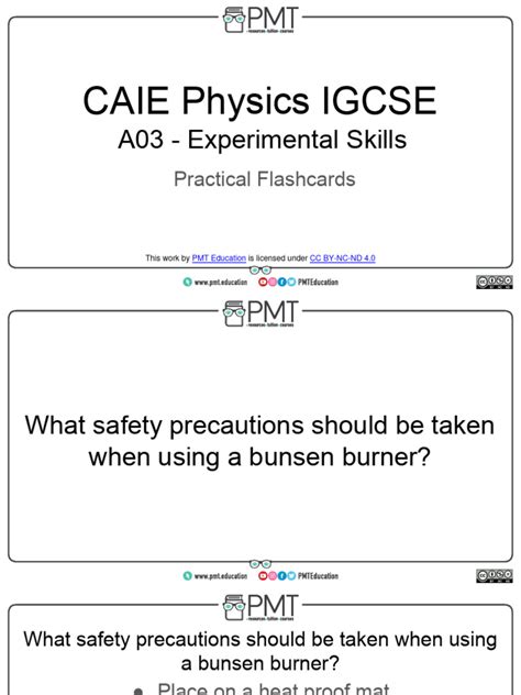 Practical Flashcards Experimental Skills Caie Physics Igcse Merged