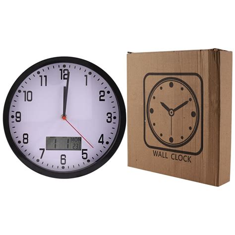 Temperature Display Wall Clock Modern Digital Plas Vicedeal