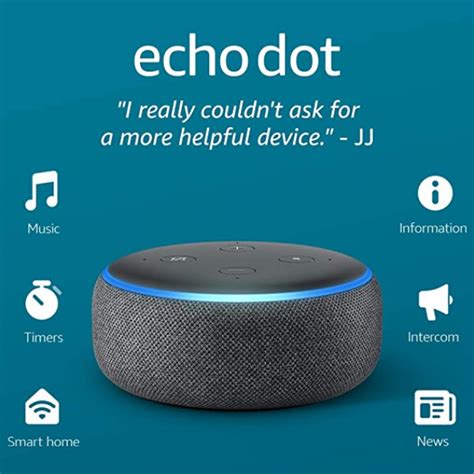 Amazon Echo Dot Rd Gen Smart Speaker With Alexa Charcoal Fabric