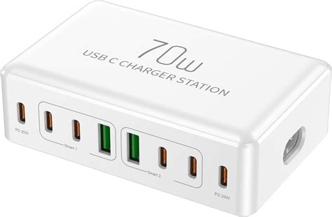 Amazon Com 70W Multi USB Charging Station 8 Port USB C Fast Charging Block With Multiple 20W PD