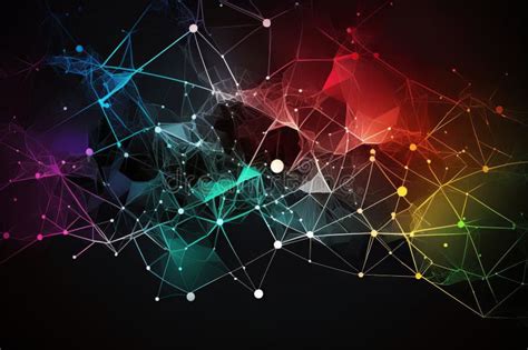 Abstract Interconnected Dots And Lines Stock Illustration