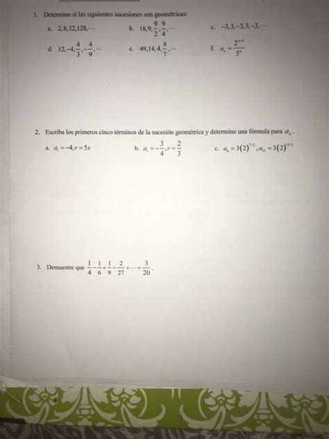 Solved 1determine If The Following Sequences Are