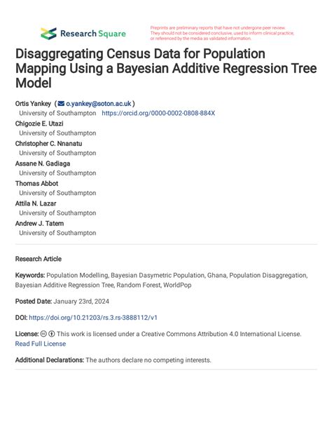 Pdf Disaggregating Census Data For Population Mapping Using A