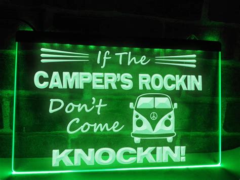 If The Campers Rockin Dont Come Knockin Illuminated Sign Etsy