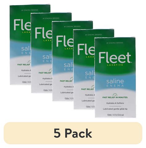 5 Pack Fleet Laxatives Saline Enema For Adult Constipation Relief