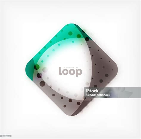 벡터 사각형 루프 비즈니스 기호 기하학적 아이콘 흐리게 그림자와 함께 파도의 생성 0명에 대한 스톡 벡터 아트 및 기타 이미지 0명 3차원 형태 개념 Istock