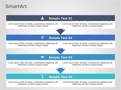 SmartArt List Segment 4 Steps SlideUpLift