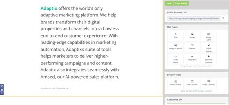 Functions Of The Email Builder Adaptix