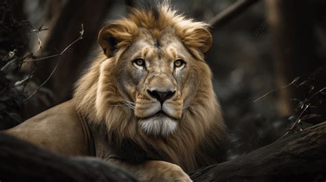 Ormanda Bir Aslan Fotoğrafı Hayvan Aslan Hd Fotoğraf Fotoğraf Resmi