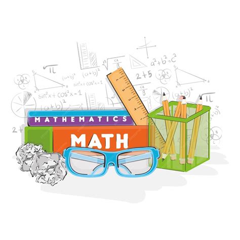 Premium Vector Isolated Stack Of Books And School Supplies Math Class
