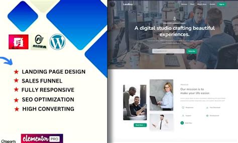 Design Responsive Wordpress Landing Page And Elementor Pro Landing