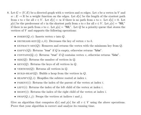 Solved 8 Let G V E Be A Directed Graph With N Vertices Chegg Com