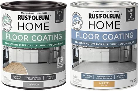 Rust Oleum Home Interior Floor Coating Kit Matte Aged Gray Fl Oz Pack Of Amazon Com