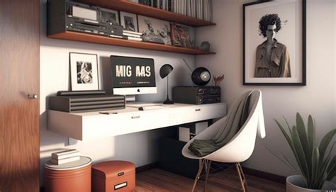 현대적이고 미니멀한 책상 깨끗하고 효율적인 작업 공간 프리미엄 사진