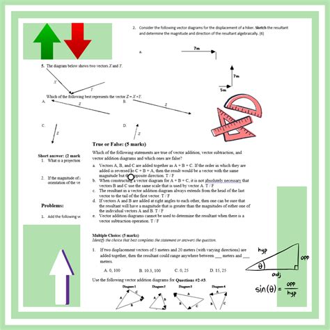 Vector Addition Finding Resultant Editable Physics Assessments 3