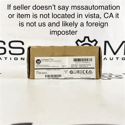 Allen Bradley 1769 Iq32 Compactlogix 32pt 24vdc Sink Source Ships From