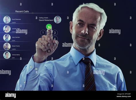 Using A Digital Interface Cgi Shot Of A Businessman Using A Digital