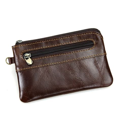 Jmd Genuine Leather Slim Coin Purse Women Coffee Coin Purse Men