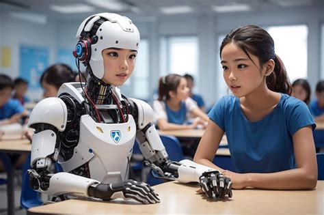 Premium Ai Image Robotics In Education Building Future Innovators In Futuristic Classrooms