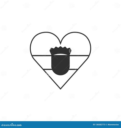 Croatia Flag Icon In A Heart Shape In Black Outline Flat Design Stock Vector Illustration Of