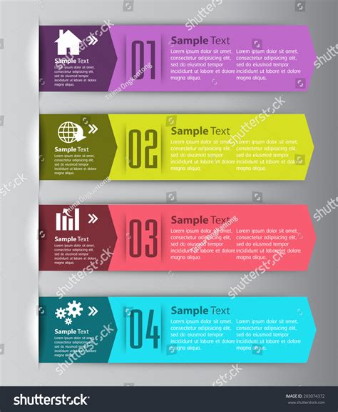 Arrows Colorful Text Box Template Business Stock Vector Royalty Free 203074372 Shutterstock