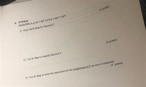 Solved 4 15 Points Given Fw X Y Z Wz Xyz Xyz