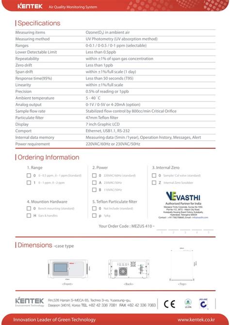 Ambient Ozone Gas Analyzer Pdf
