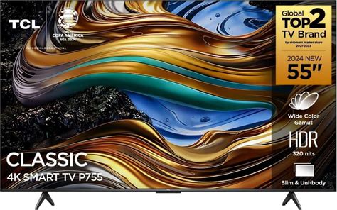 Smart Tv 55 4k Uhd Led Tcl 55p755 Wi Fi Bluetooth 3 Hdmi 1 Usb Boletando