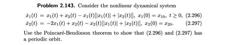 Solved Problem 2 143 ﻿consider The Nonlinear Dynamical