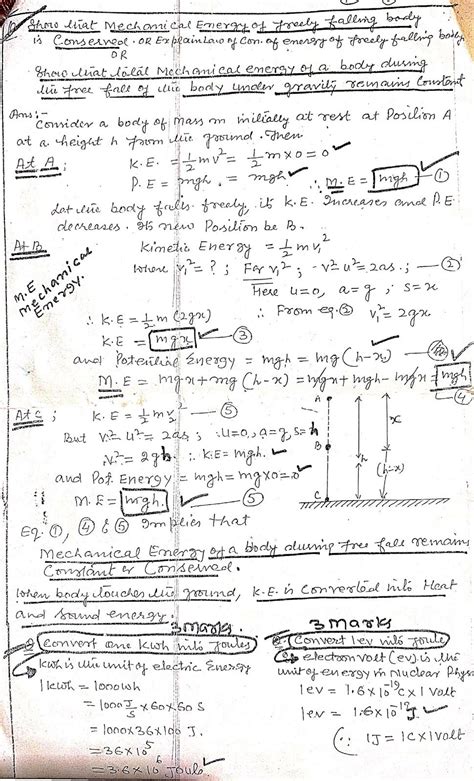 Work Energy And Power Handwritten Notes For Class 11th Artofit