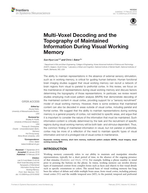 Pdf Multi Voxel Decoding And The Topography Of Maintained Information During Visual Working Memory