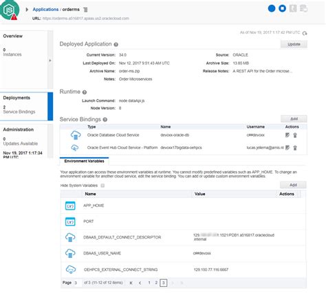 Microservices And Updating Data Bound Context On Oracle Cloud With