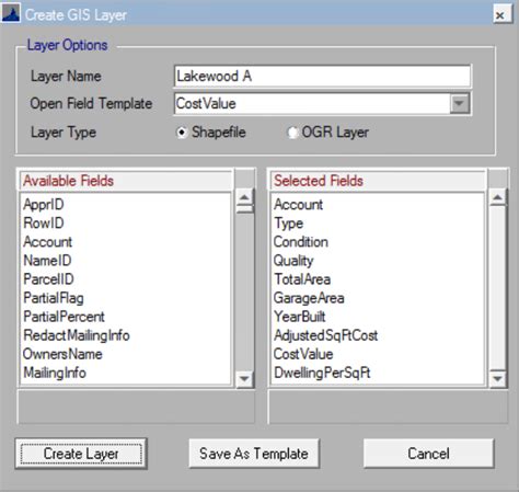 Create Layer From Index Residential Appraisal File 1