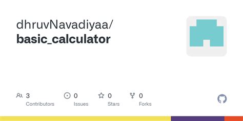 GitHub DhruvNavadiyaa Basic Calculator