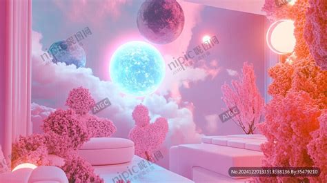 Ai创作图粉红色的超现实世界 梦幻虚拟海报 云雾般的粉色虚幻 梦幻房间 星球元宇宙美陈装饰 粉红色环境 霓虹灯场景造型 梦幻家具 粉红色的超现实风景 粉色的超现实 粉红色的幻想场所 梦幻主题
