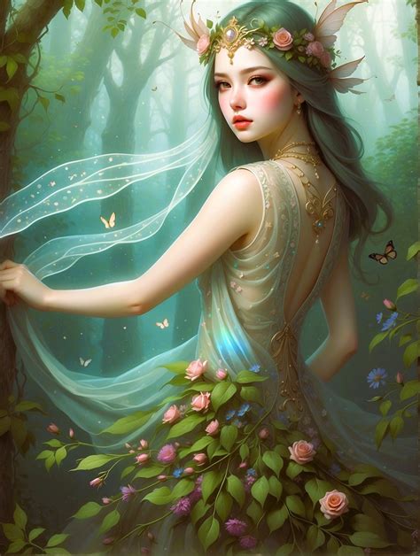 Fairy Princess Art Print Ethereal Pixiecore Wall Decor Digital