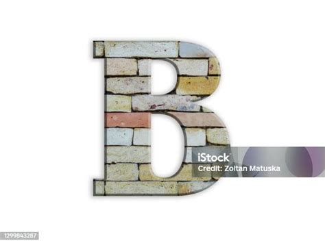 3d 일러스트레이션 편지 B 벽돌 구조 알파벳 글꼴 건축 패턴 시멘트 돌 재료 질감 흰색에 고립 0명에 대한 스톡 사진 및 기타 이미지 Istock
