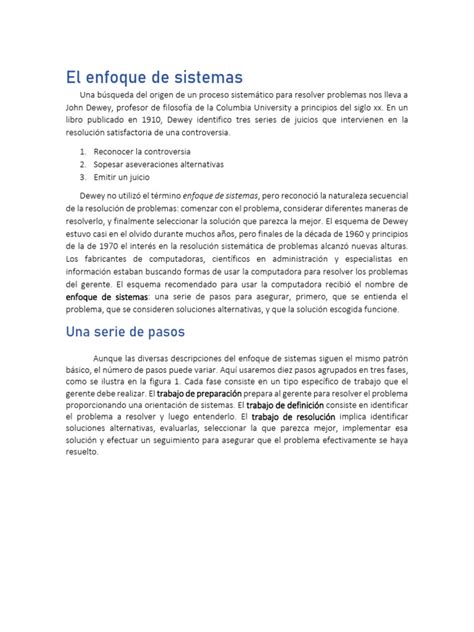 05 El Enfoque De Sistemas Pdf Sistema De Soporte De Decisiones